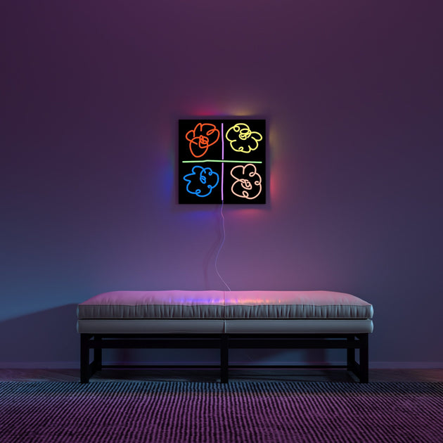 Flowers by Mickalene Thomas, LED neon sign – YELLOWPOP